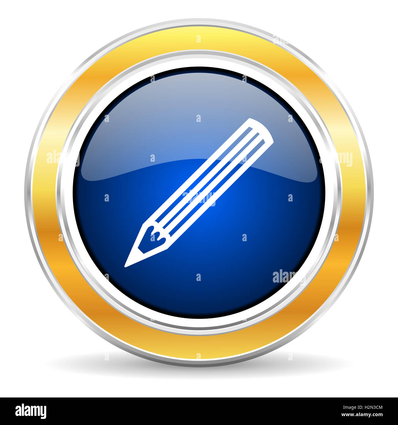Pencil button icon Cut Out Stock Images & Pictures - Alamy