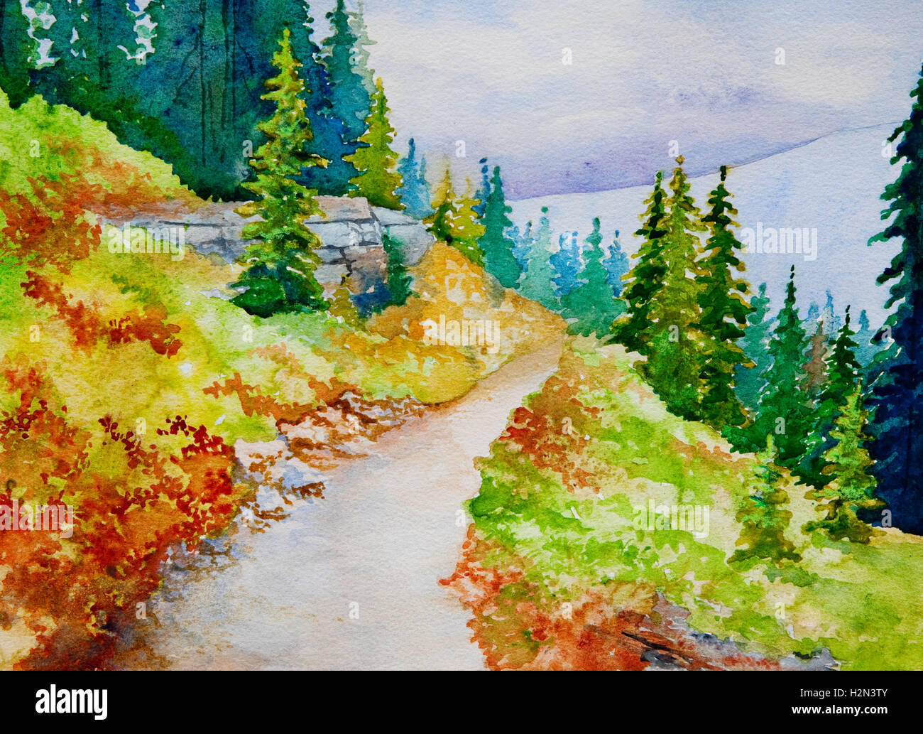 Watercolor trail hi-res stock photography and images - Alamy
