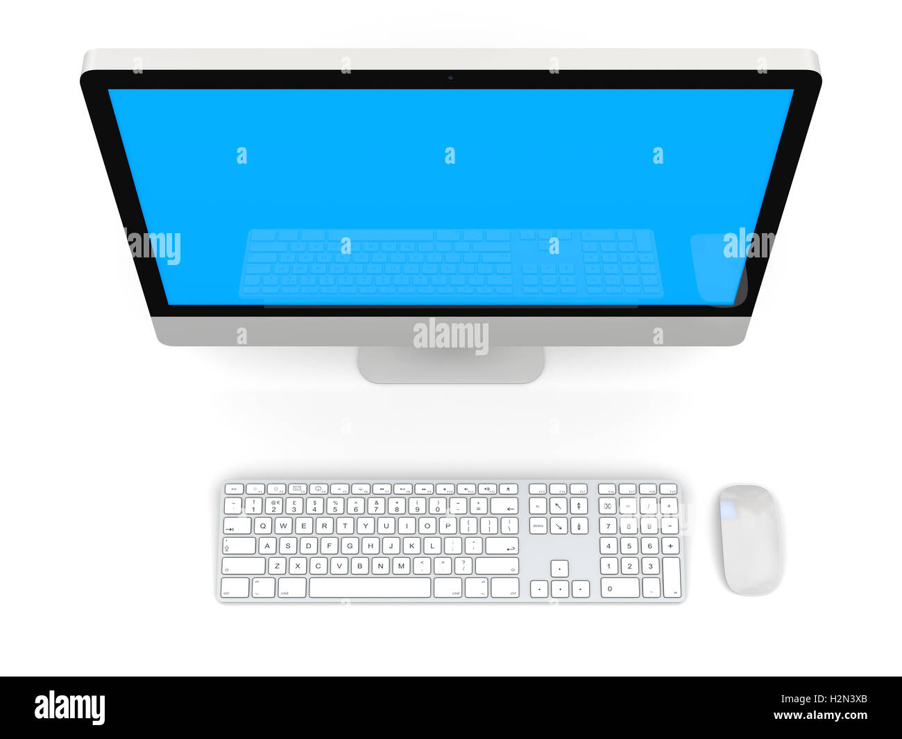 Computer desktop top view Cut Out Stock Images & Pictures - Alamy