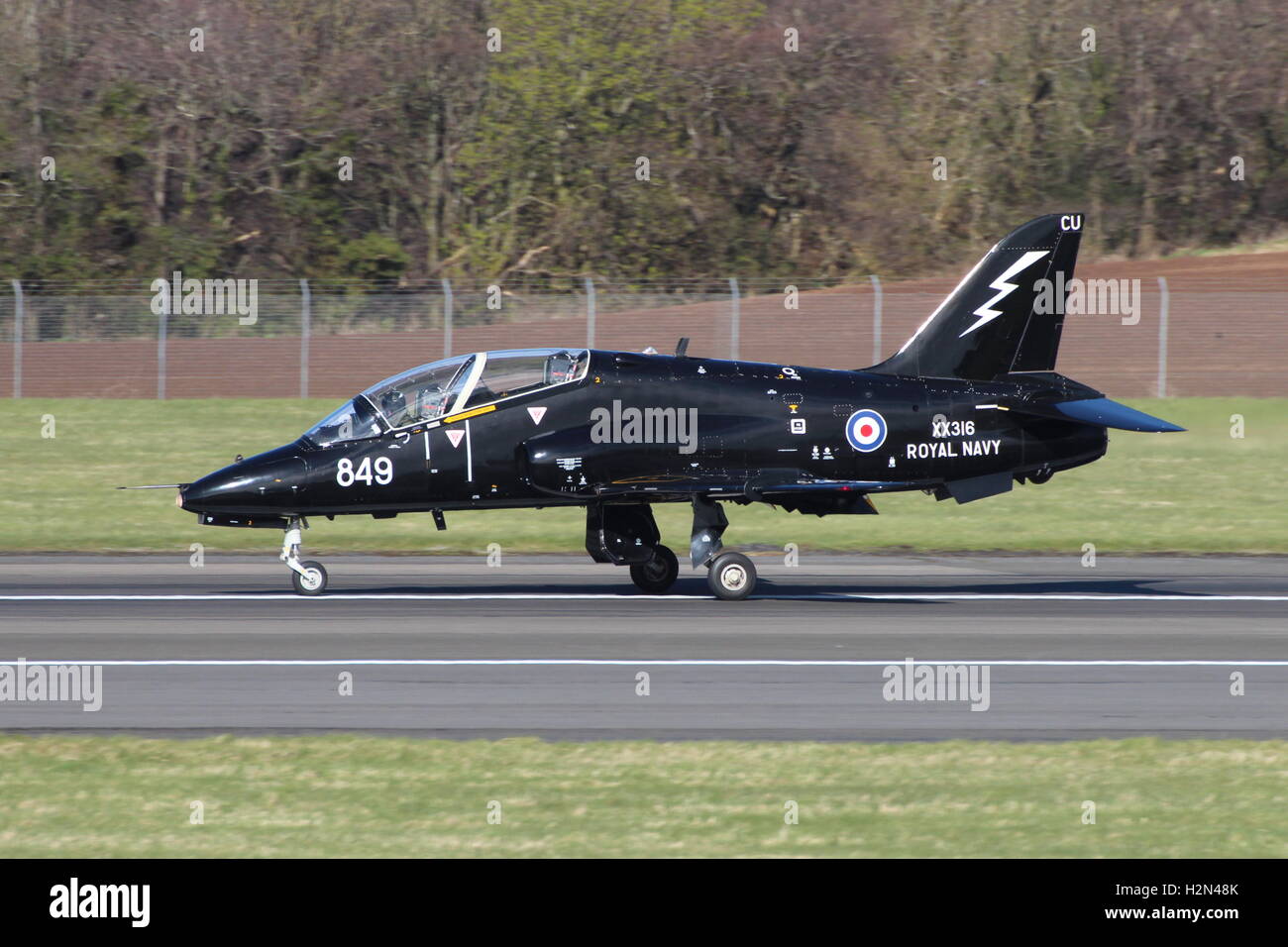XX316, a BAe Hawk T1 operated by the Royal Navy, at Prestwick ...