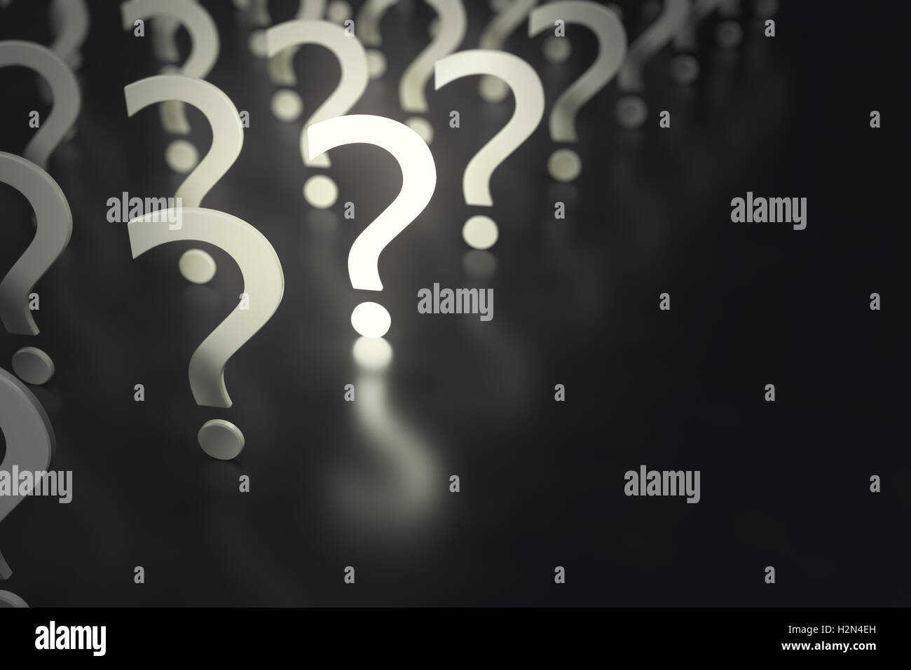 Question marks with focus effect. Concept Idea. 3d rendering Stock ...