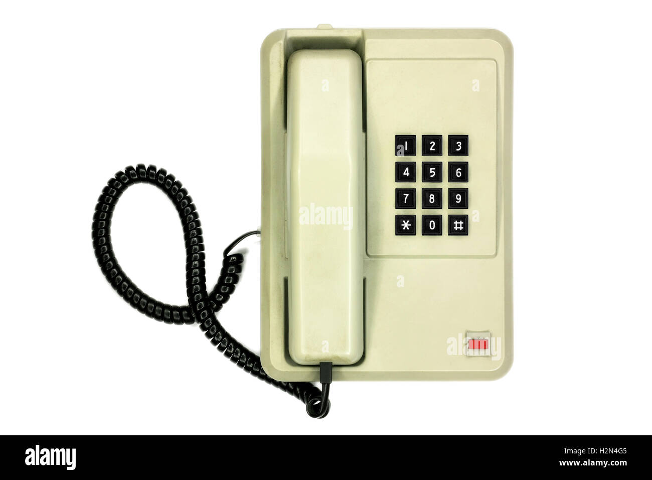 Old simple office desk phone isolated on white background Stock Photo ...