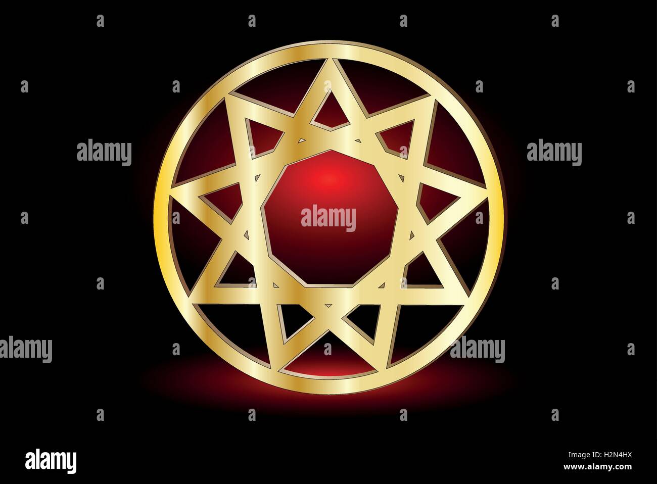 Nine pointed star , stars in a circle Stock Vector Image & Art - Alamy