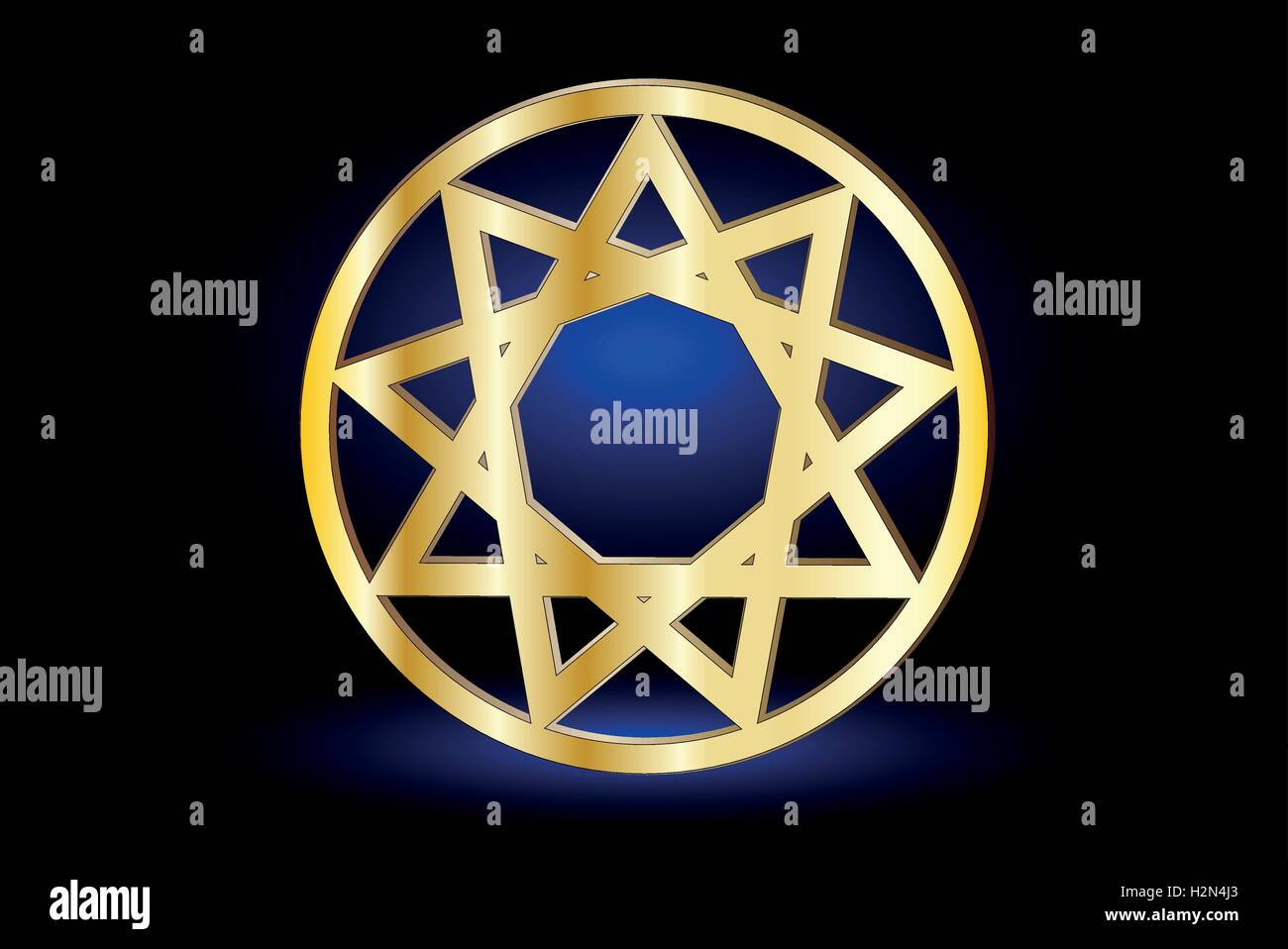 Icon bahai nine pointed star hi-res stock photography and images - Alamy