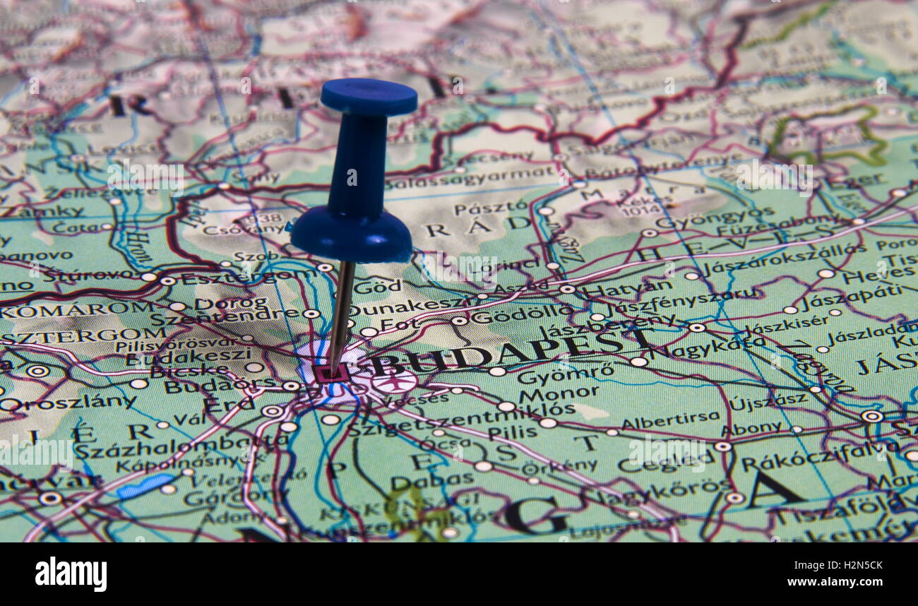Budapest area map hi-res stock photography and images - Alamy