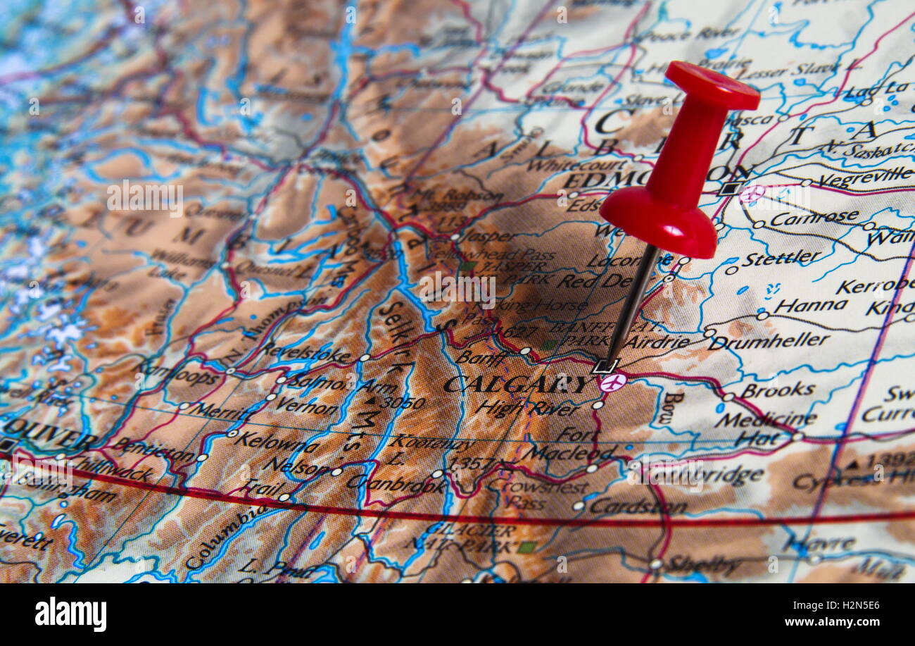 Canada map pin hi-res stock photography and images - Alamy