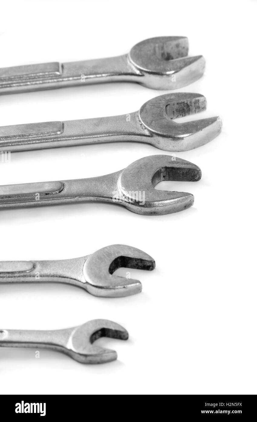 set of wrenches over white Stock Photo - Alamy