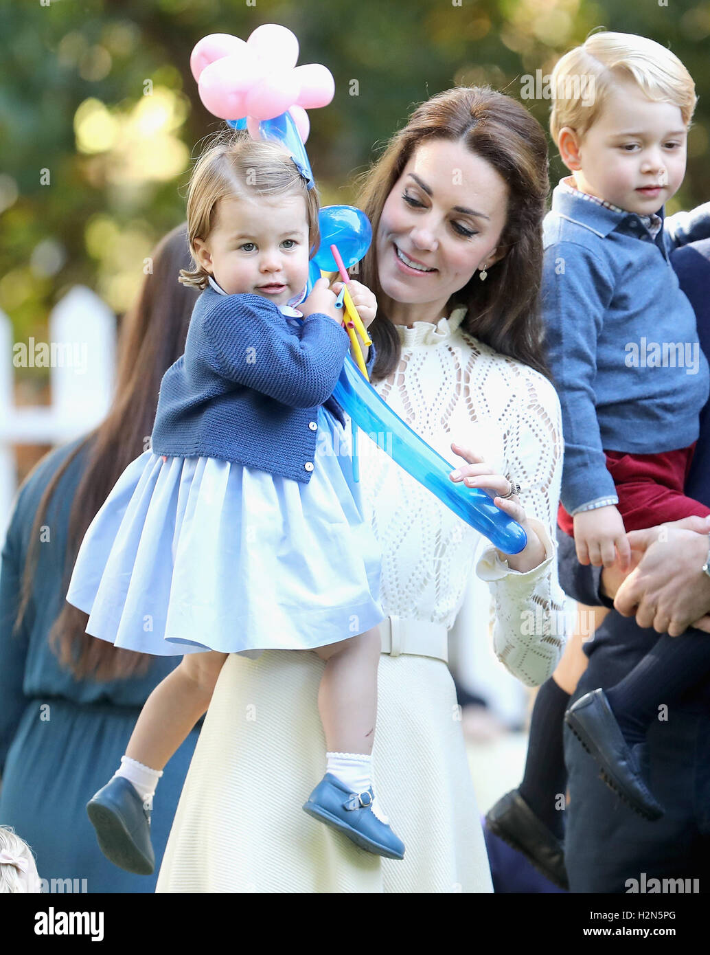 The Duchess of Cambridge with her children Prince George and Princess ...