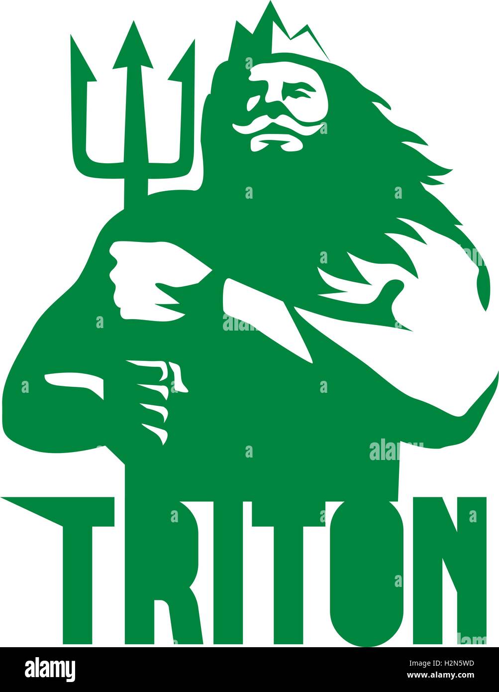 Triton Trident Isolated Retro Stock Vector Image & Art - Alamy