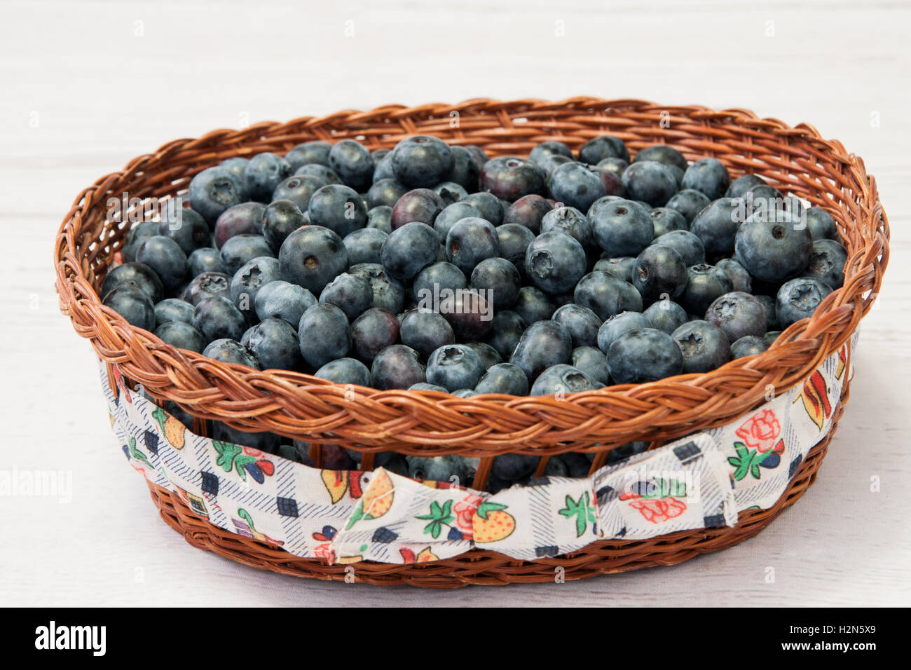 Blueberries in basket Stock Photo - Alamy