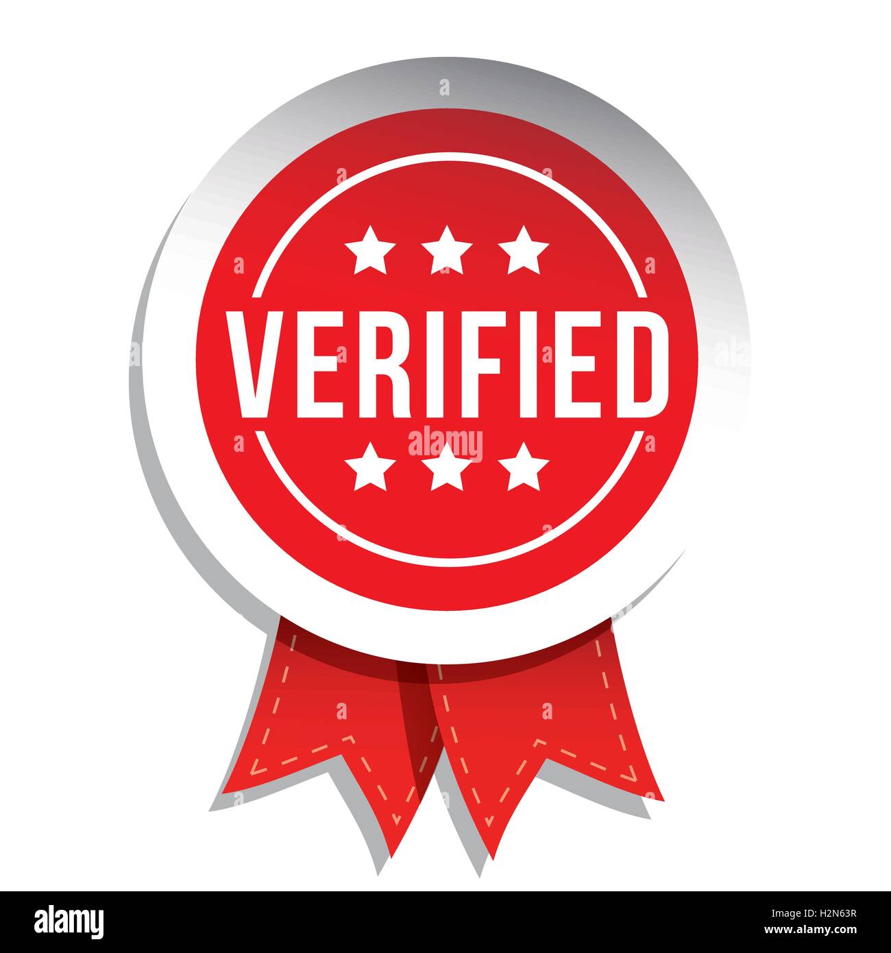 Verified badge vector with ribbon Stock Vector Image & Art - Alamy