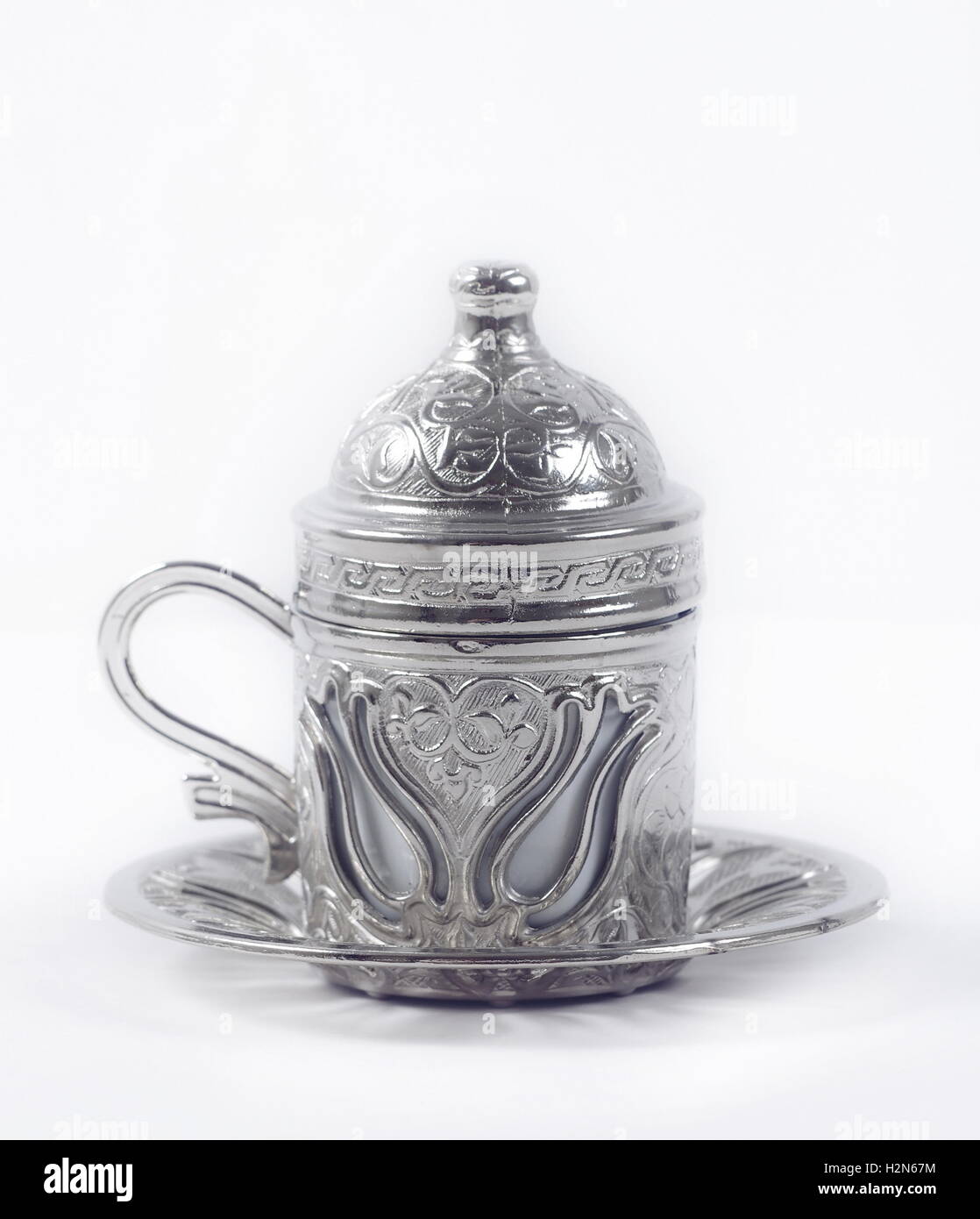 traditional Turkish coffee cup on white Stock Photo - Alamy