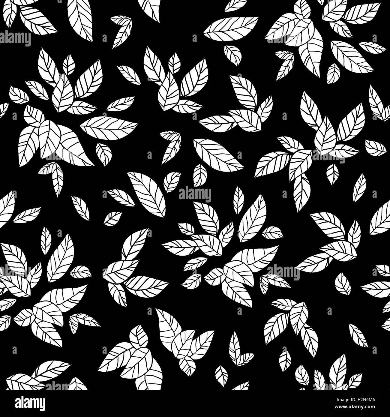 Monochrome leaves pattern Stock Vector Image & Art - Alamy