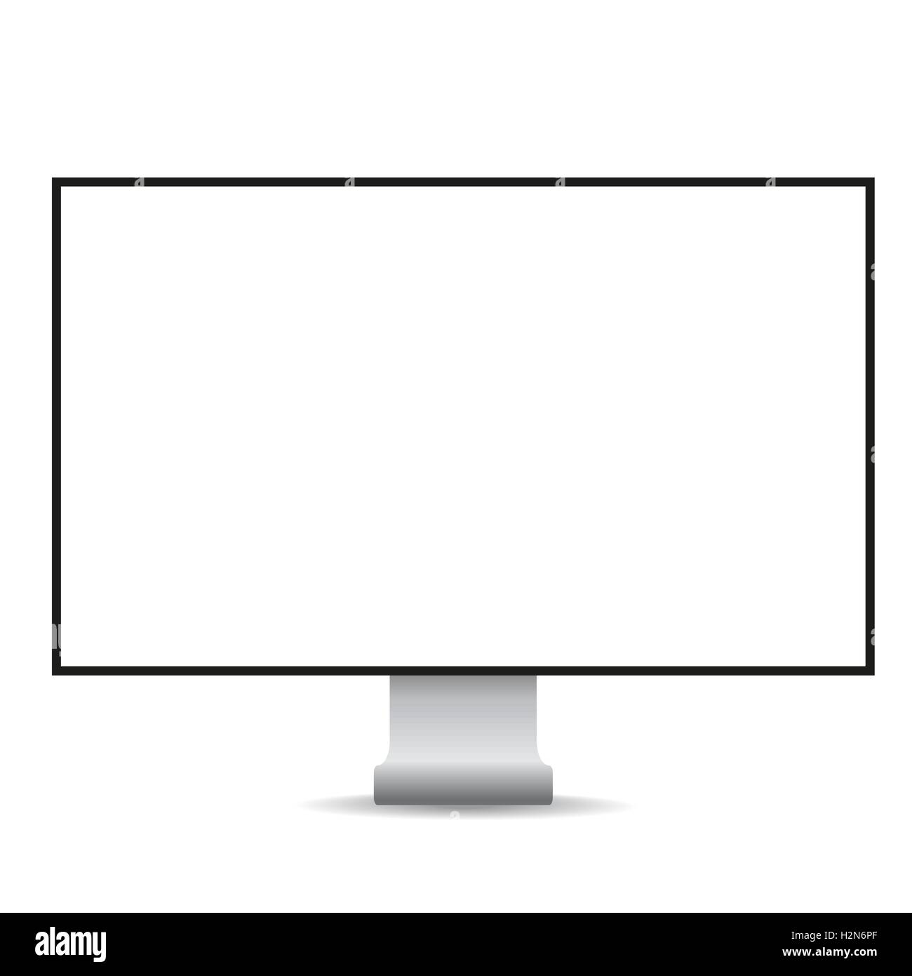 Computer display with blank white screen vector Stock Vector Image ...