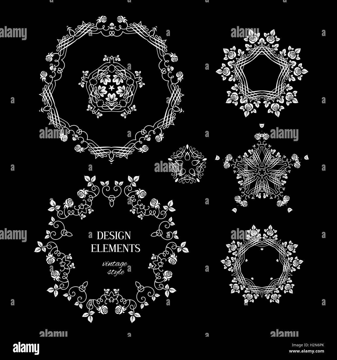 Set of round elements Stock Vector Image & Art - Alamy