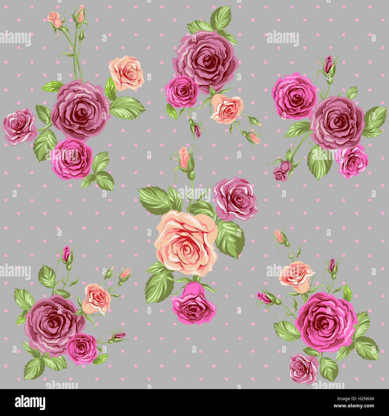 Vintage roses pattern Stock Vector Image & Art - Alamy
