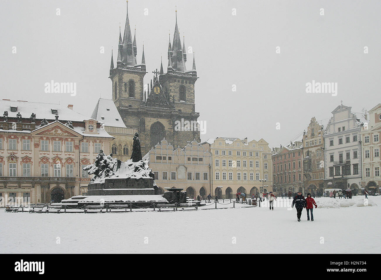 The Old Town Square, Prague, Czech Republic in winter Stock Photo - Alamy