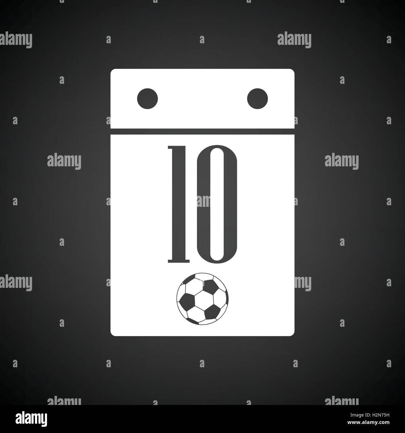 Soccer calendar icon. Black background with white. Vector illustration ...