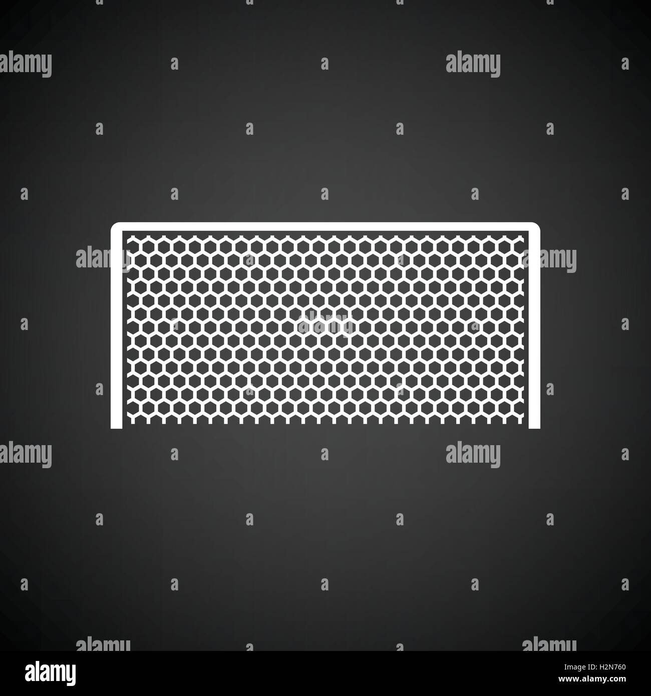 Soccer gate icon. Black background with white. Vector illustration ...