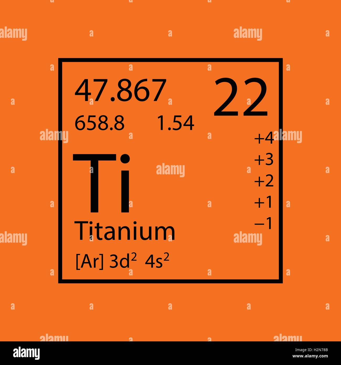 Icon of chemistry element. Orange background with black. Vector ...