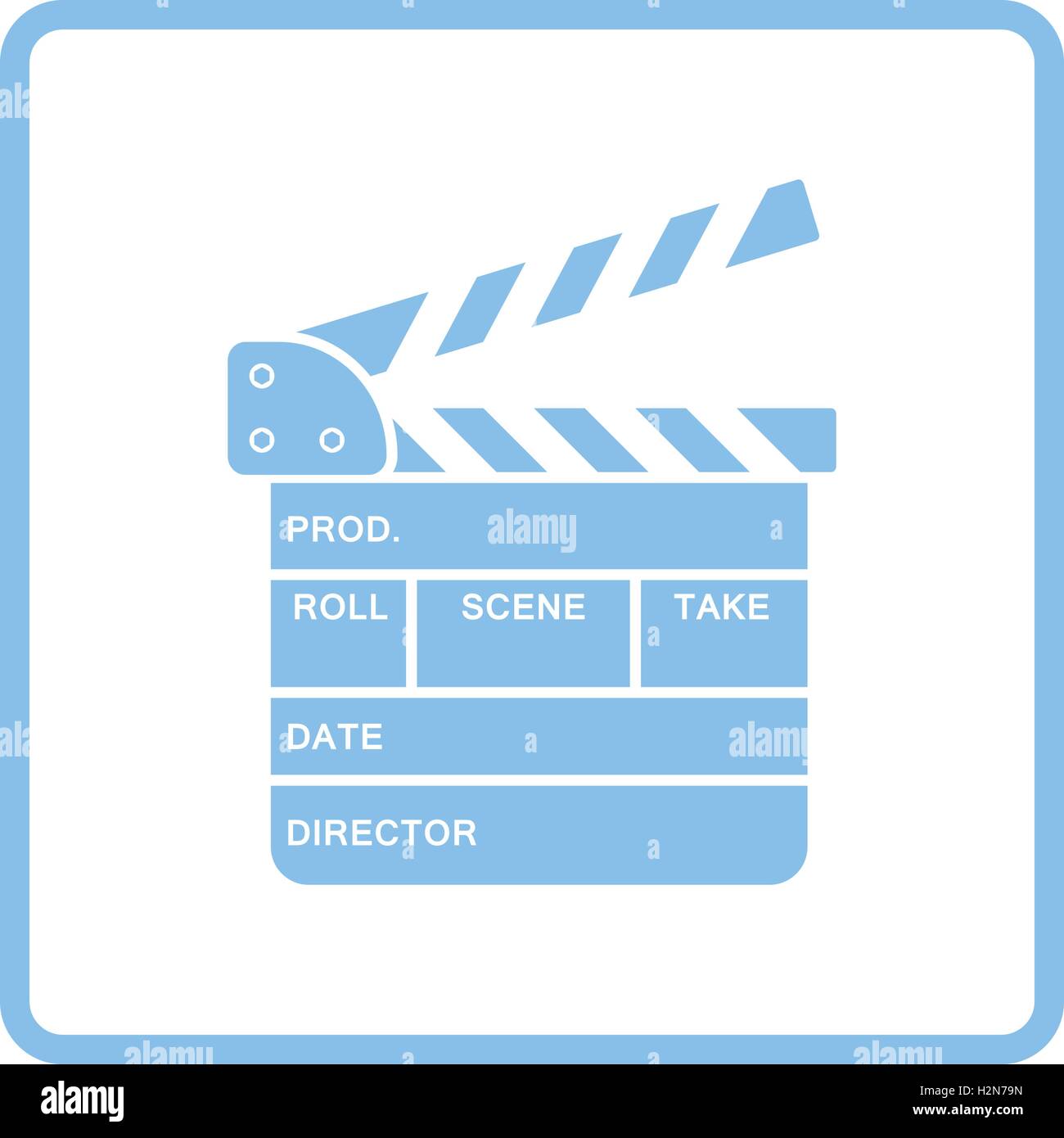 Clapperboard icon. Blue frame design. Vector illustration Stock Vector ...