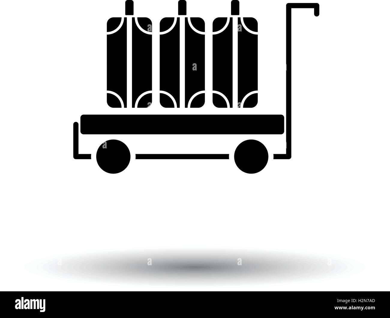 Luggage cart icon. White background with shadow design. Vector ...