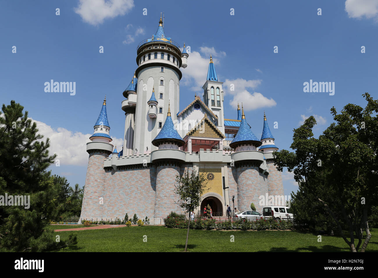 Fairy tale castle in Sazova Science, Art and Cultural Park in Eskisehir ...