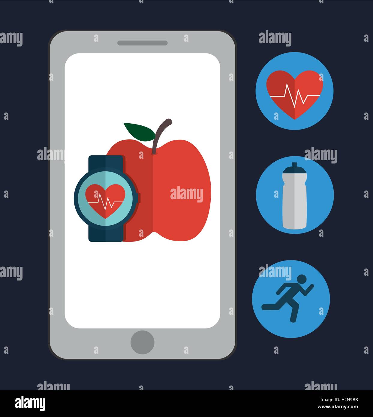 Smartphone and fitness icon set design Stock Vector Image & Art - Alamy