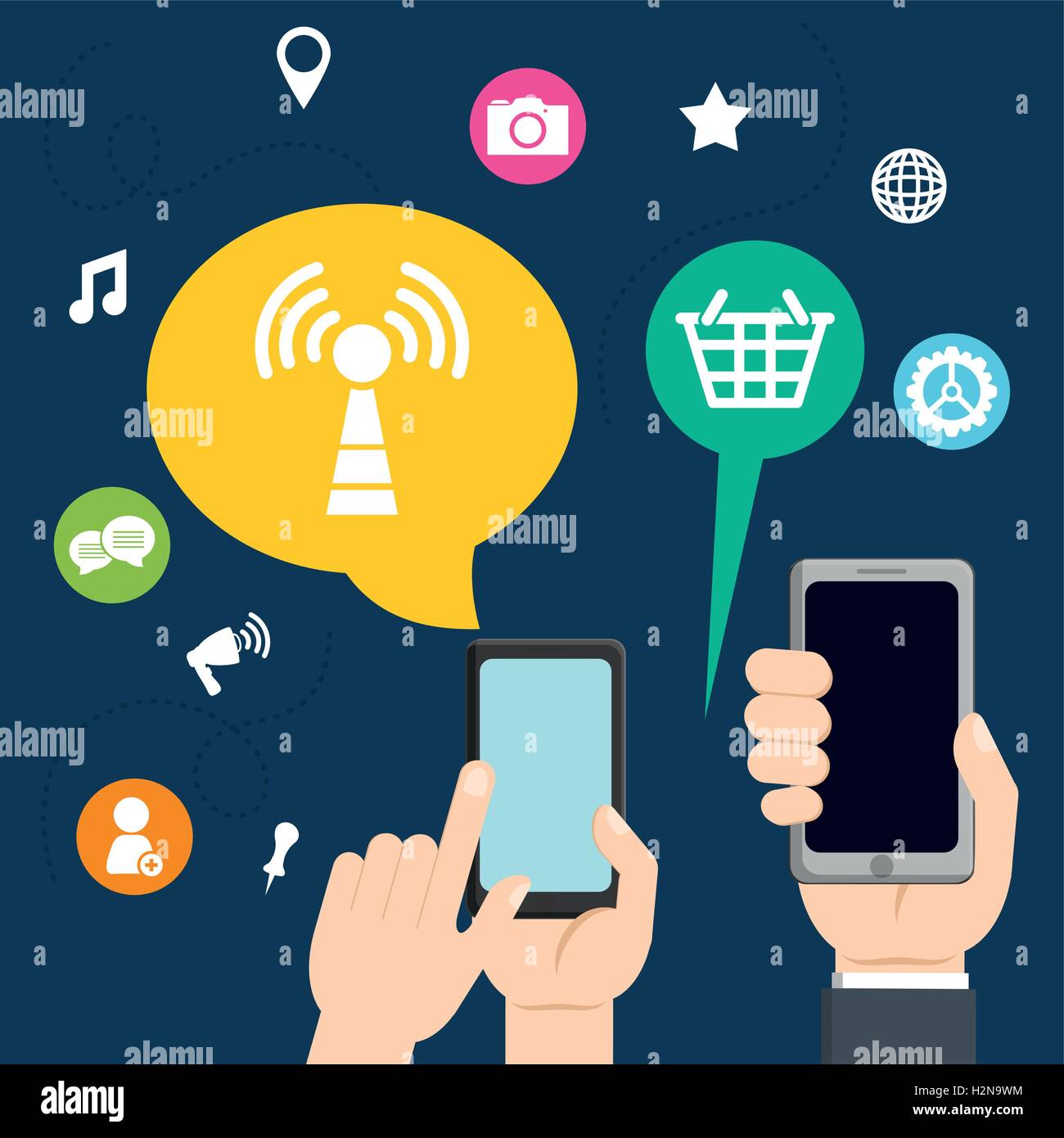 Social network vector design Stock Vector Image & Art - Alamy