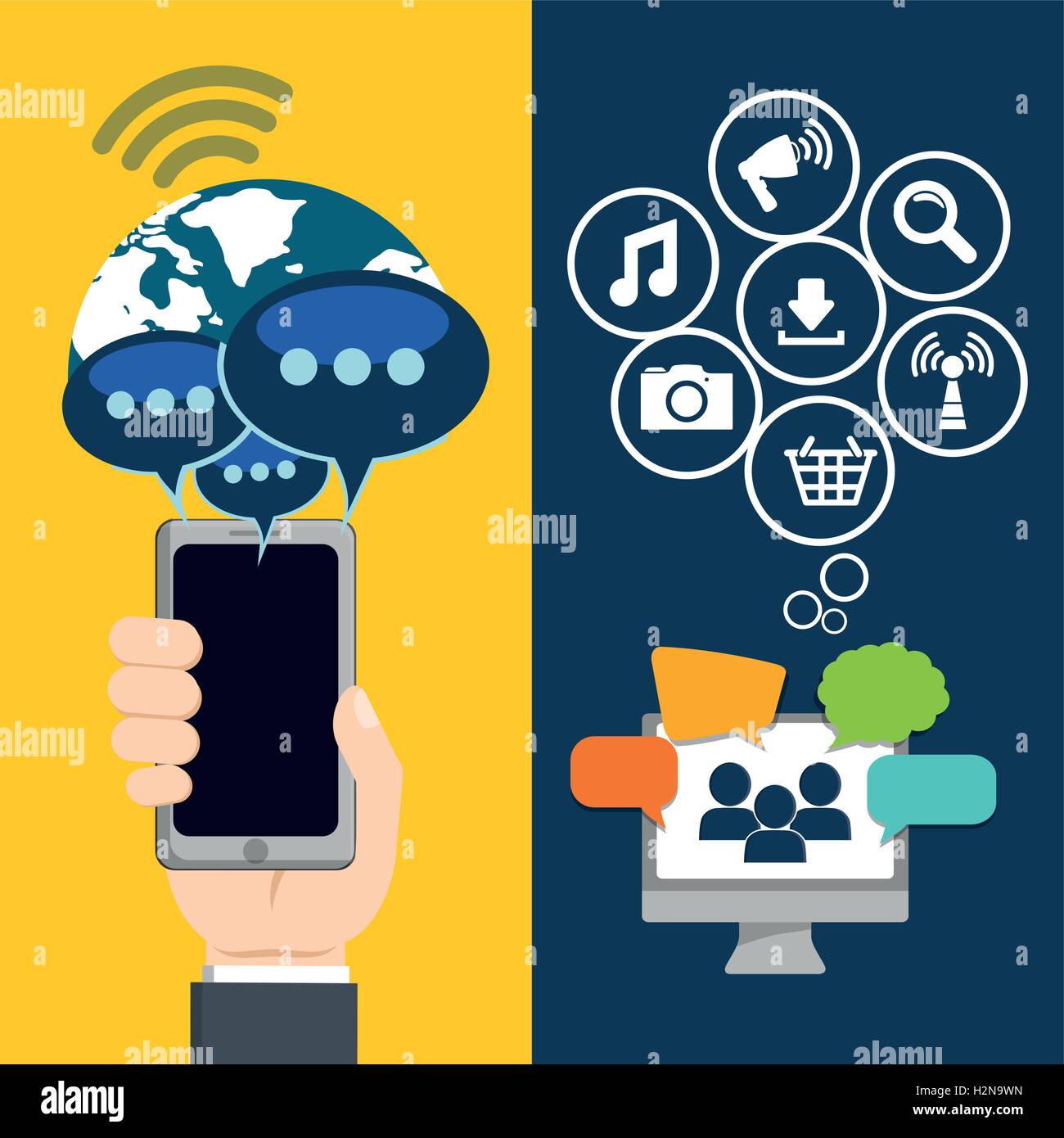 Social network vector design Stock Vector Image & Art - Alamy