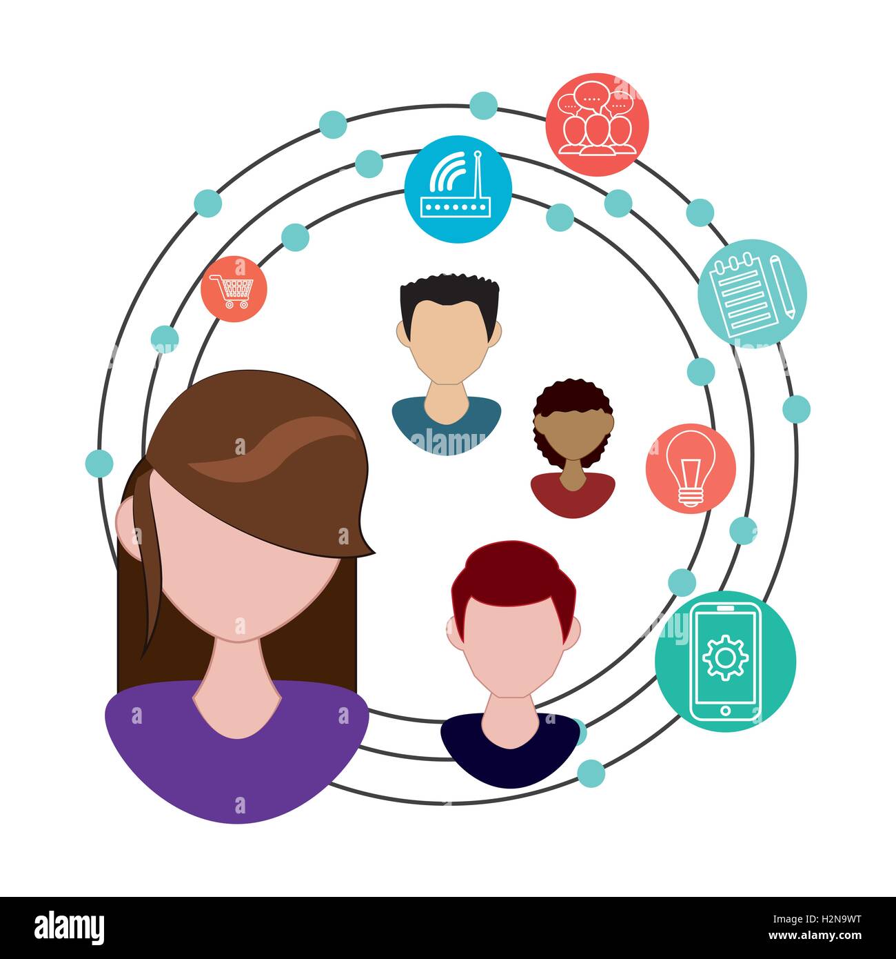 Social network vector design Stock Vector Image & Art - Alamy