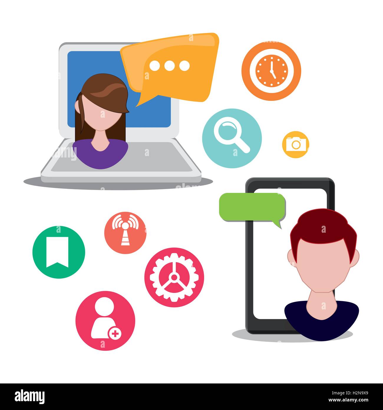 Social network vector design Stock Vector Image & Art - Alamy
