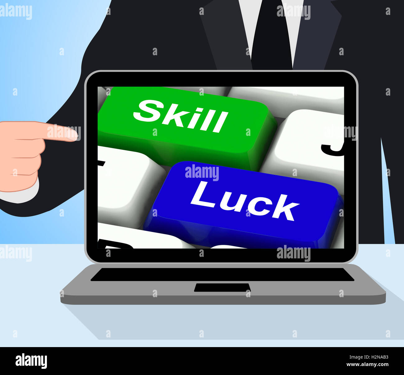 Skill And Luck Keys Displaying Strategy Or Chance Stock Photo - Alamy