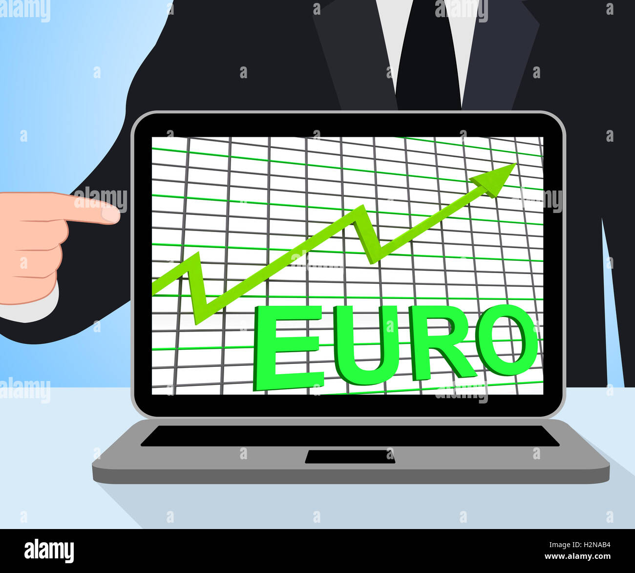 Euro Chart Graph Displaying Increasing European Economy Stock Photo - Alamy