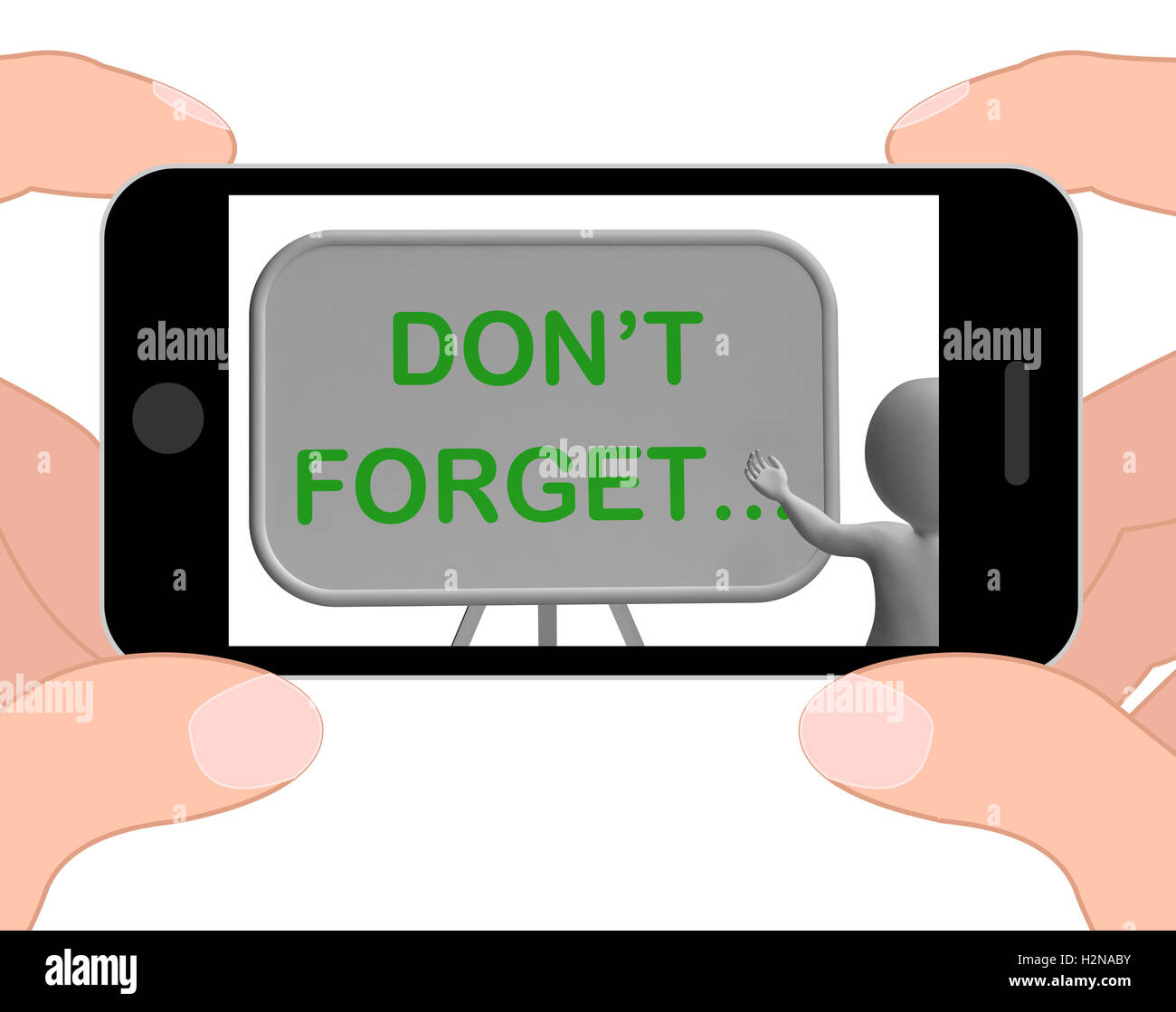 Don't Forget Phone Showing Remembering Tasks And Recalling Stock Photo ...