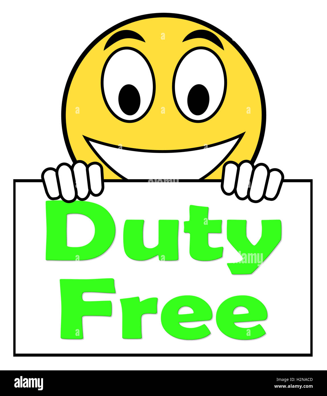 Duty Free On Sign Showing Tax Free Purchases Stock Photo - Alamy
