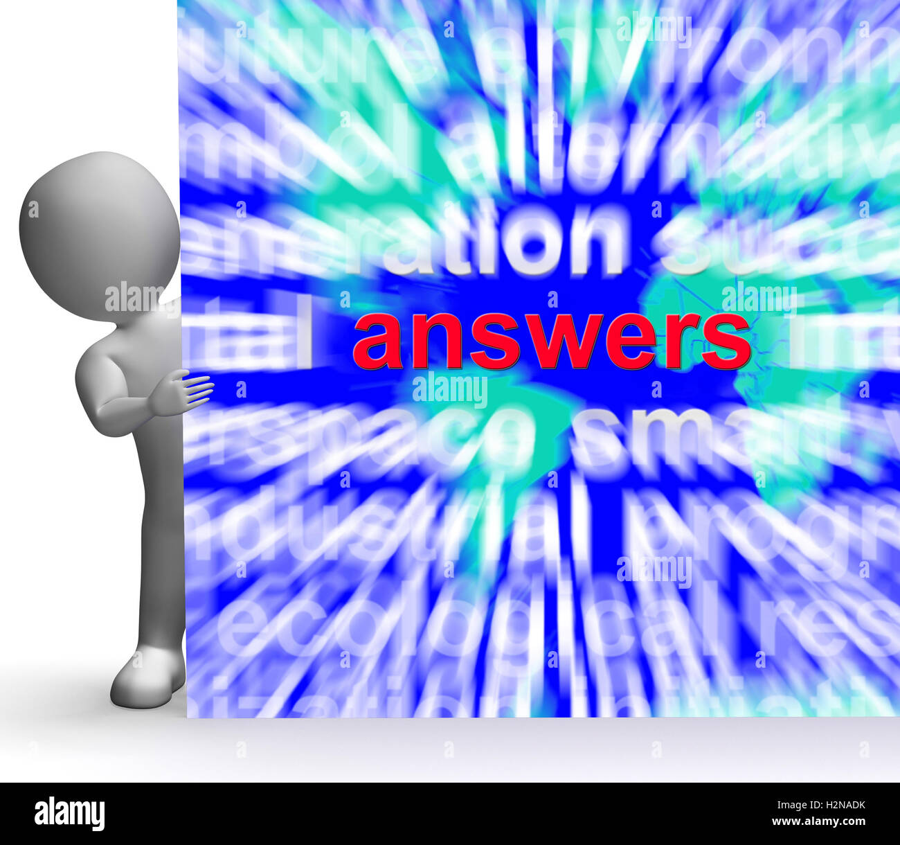 Answers Word Cloud Sign Showing Help Support Answer Stock Photo - Alamy