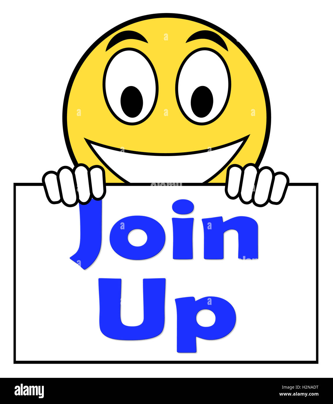 Join Up On Sign Showing Joining Membership Register Stock Photo - Alamy