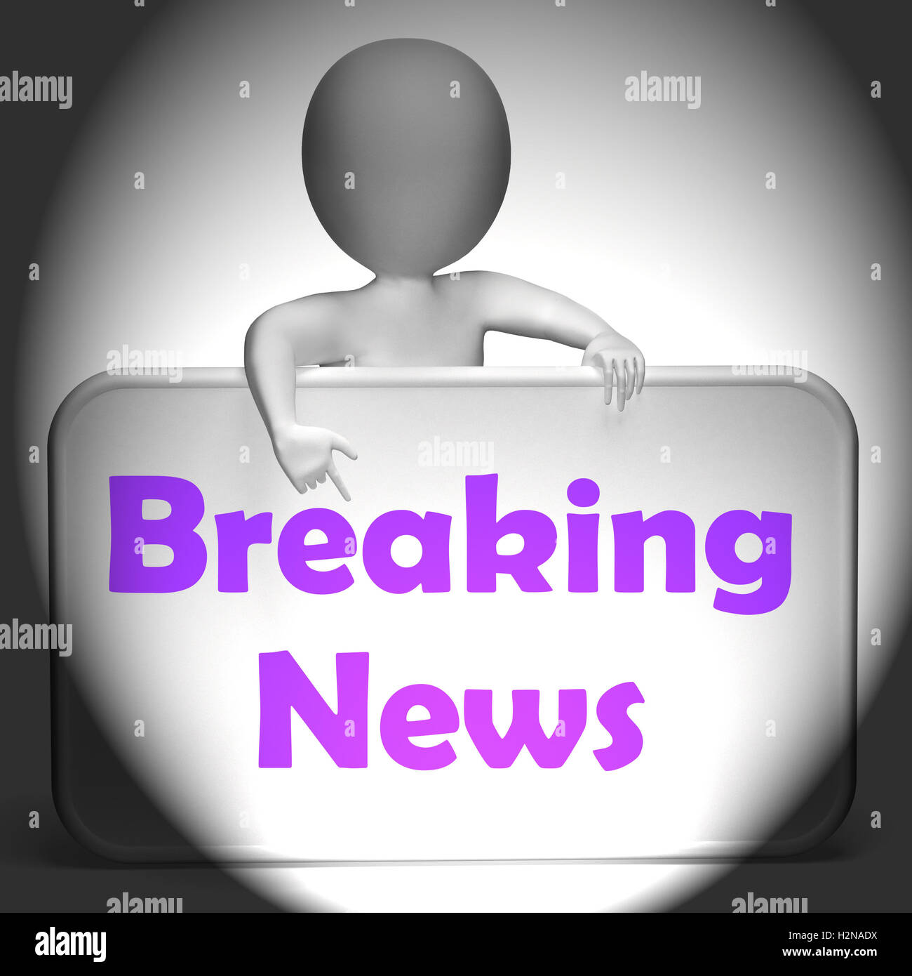 Breaking News Sign Displaying Up-To-Date Reporting On Events Stock ...