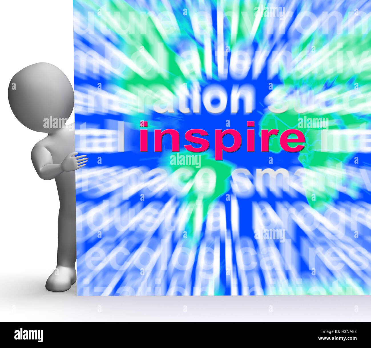 Inspiration Word Cloud Sign Showing Motivation And Encouragement Stock ...