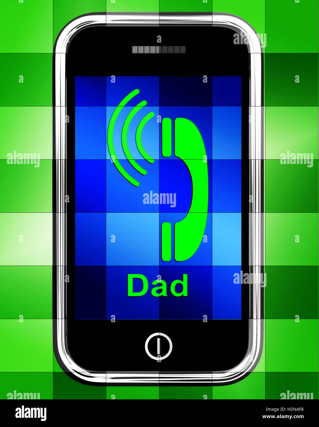 Call Dad On Phone Displaying Talk To Father Stock Photo - Alamy