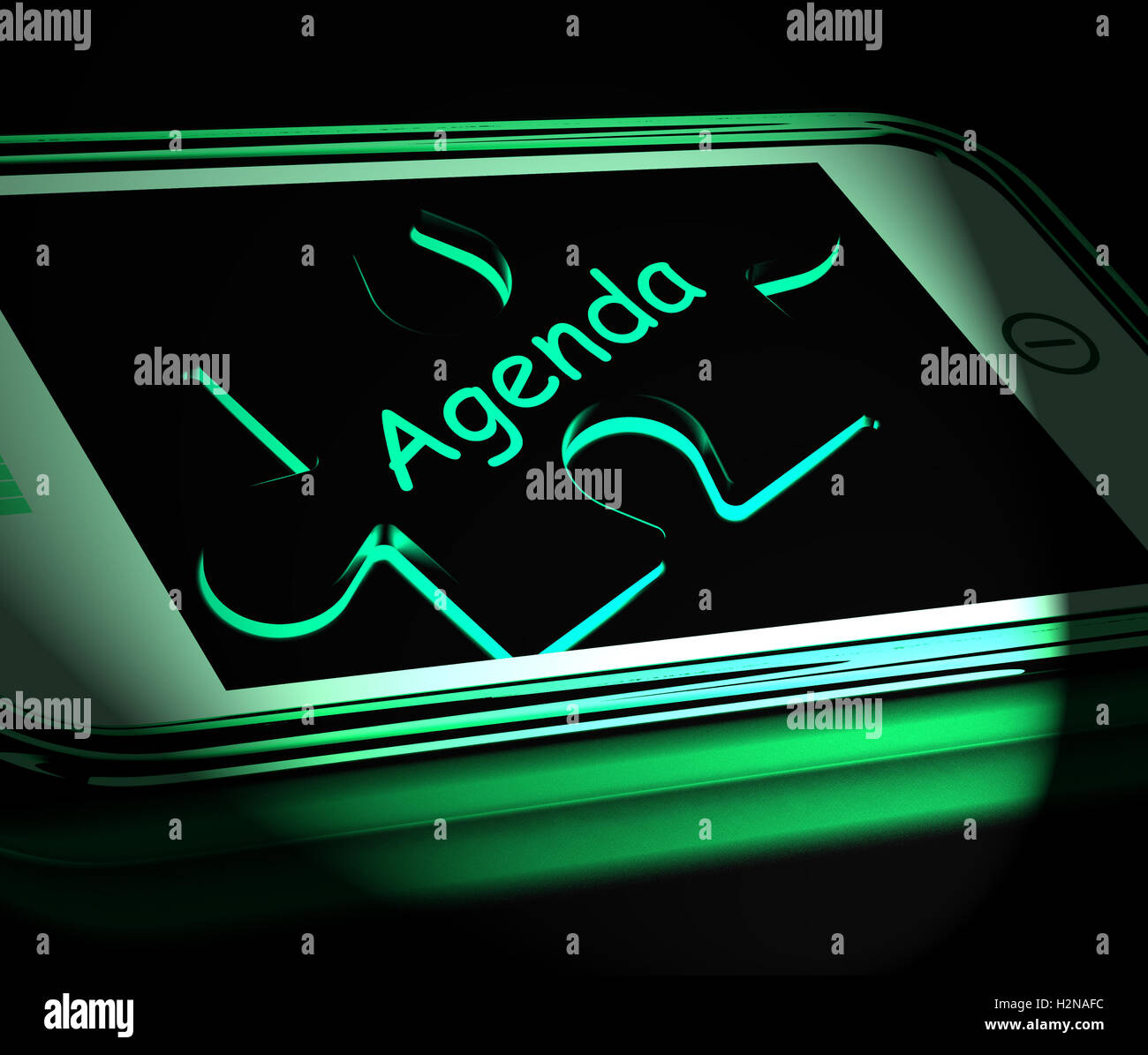 Agenda Smartphone Displaying Internet Calendar And Schedule Stock Photo ...