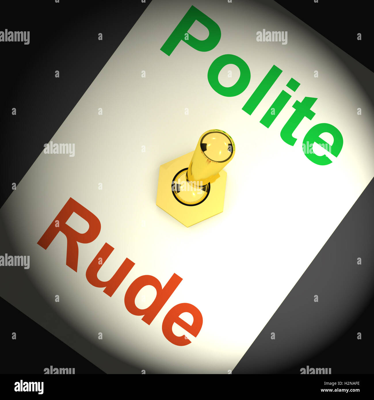 Polite Rude Switch Showing Manners And Disrespect Stock Photo - Alamy