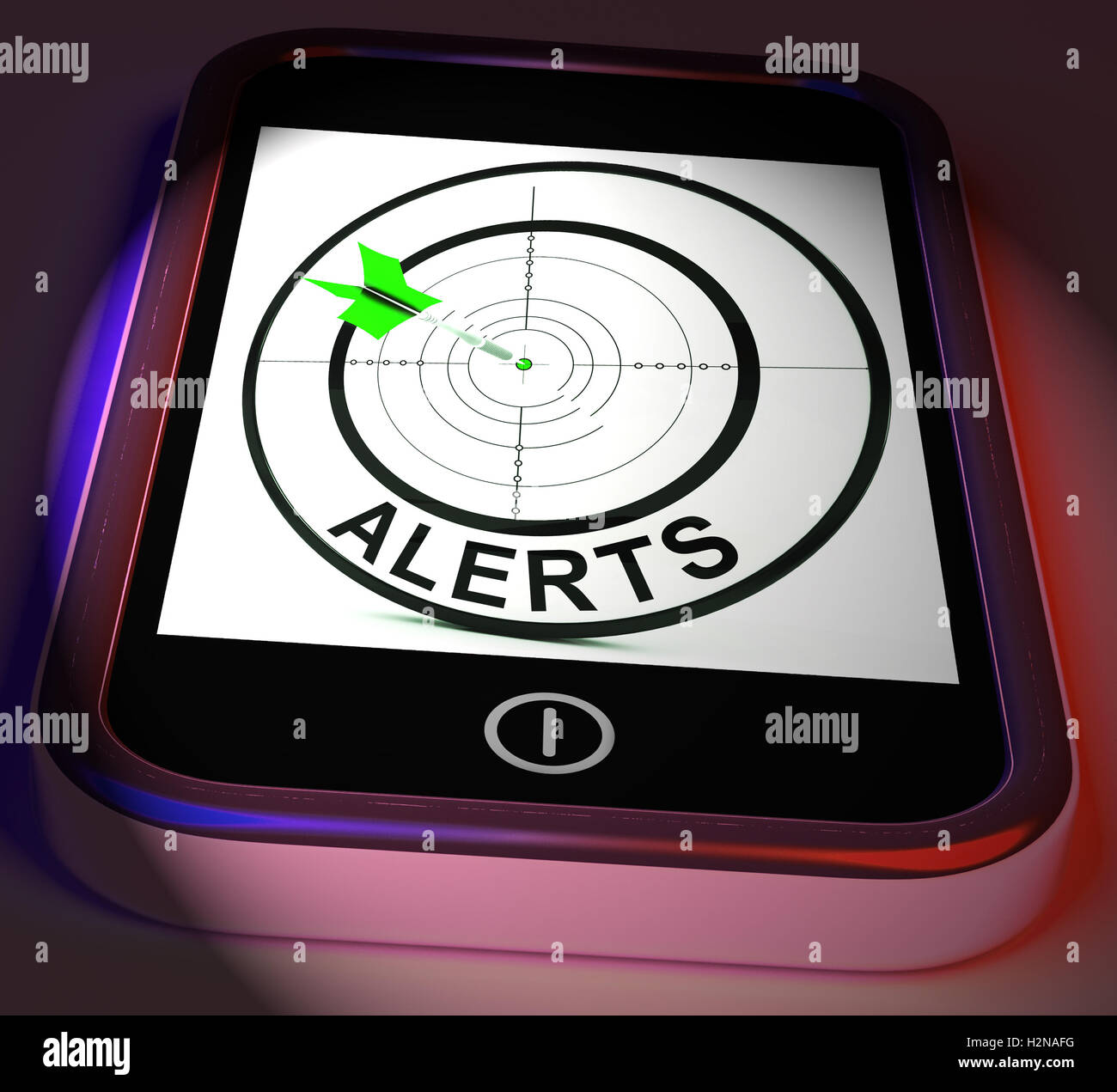 Alerts Smartphone Displaying Phone Reminder Or Alarm Stock Photo - Alamy