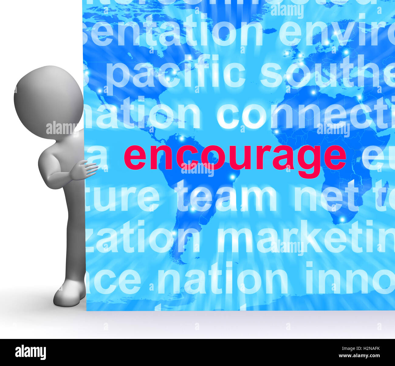 Encourage Word Cloud Sign Showing Promote Boost Encouraged Stock Photo ...