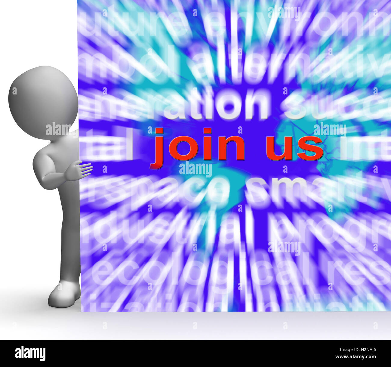 Join Us Word Cloud Sign Showing Joining Membership Register Stock Photo ...