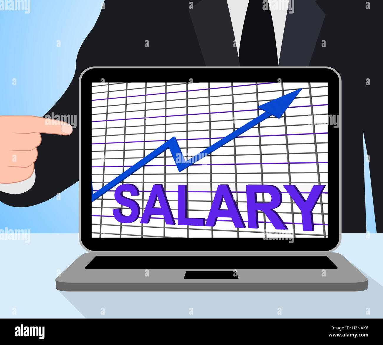 Salary Chart Graph Displaying Increase Earn Cash Wealth Revenue Stock ...