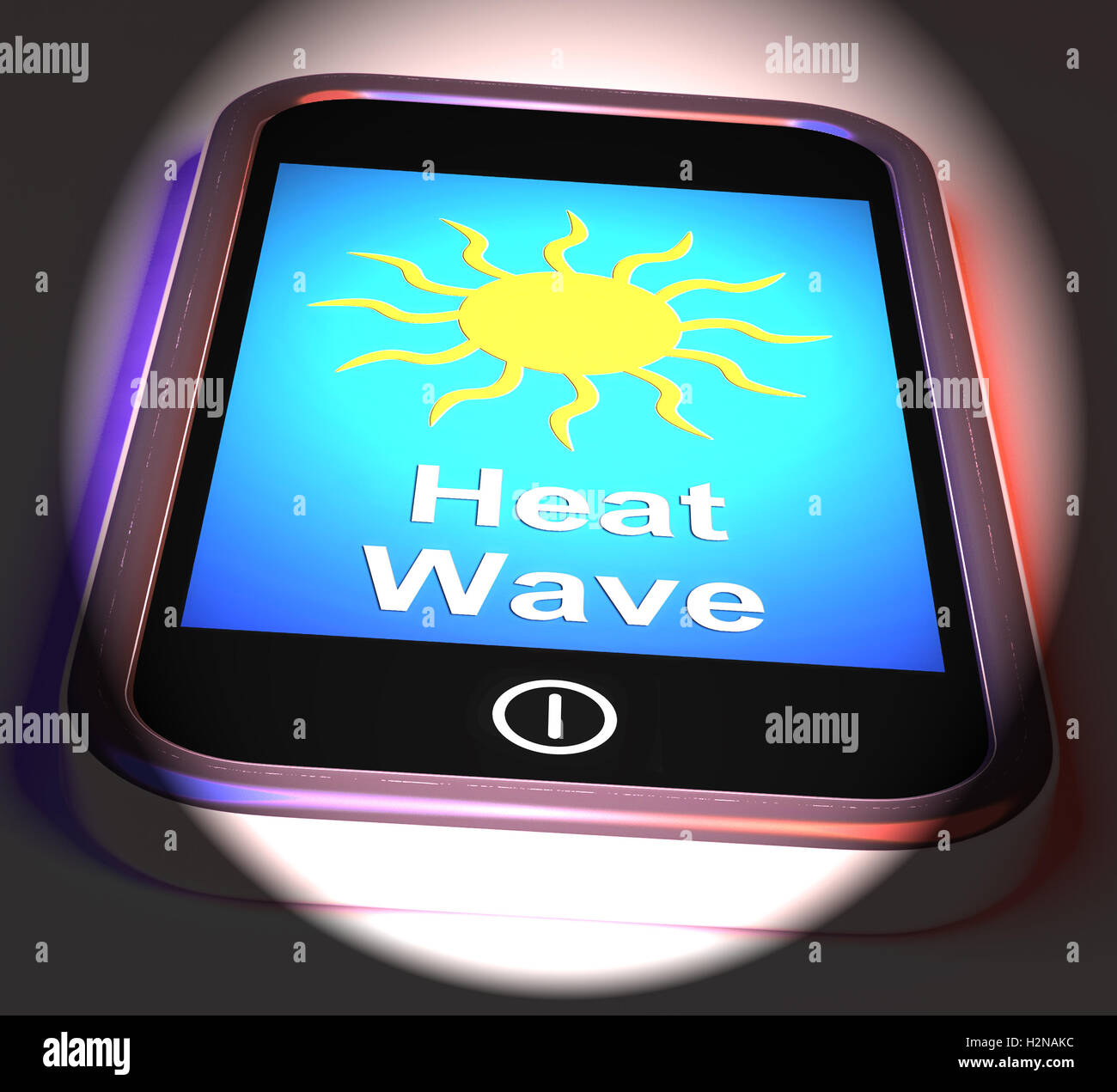 Heat Wave On Phone Displaying Hot Weather Stock Photo - Alamy