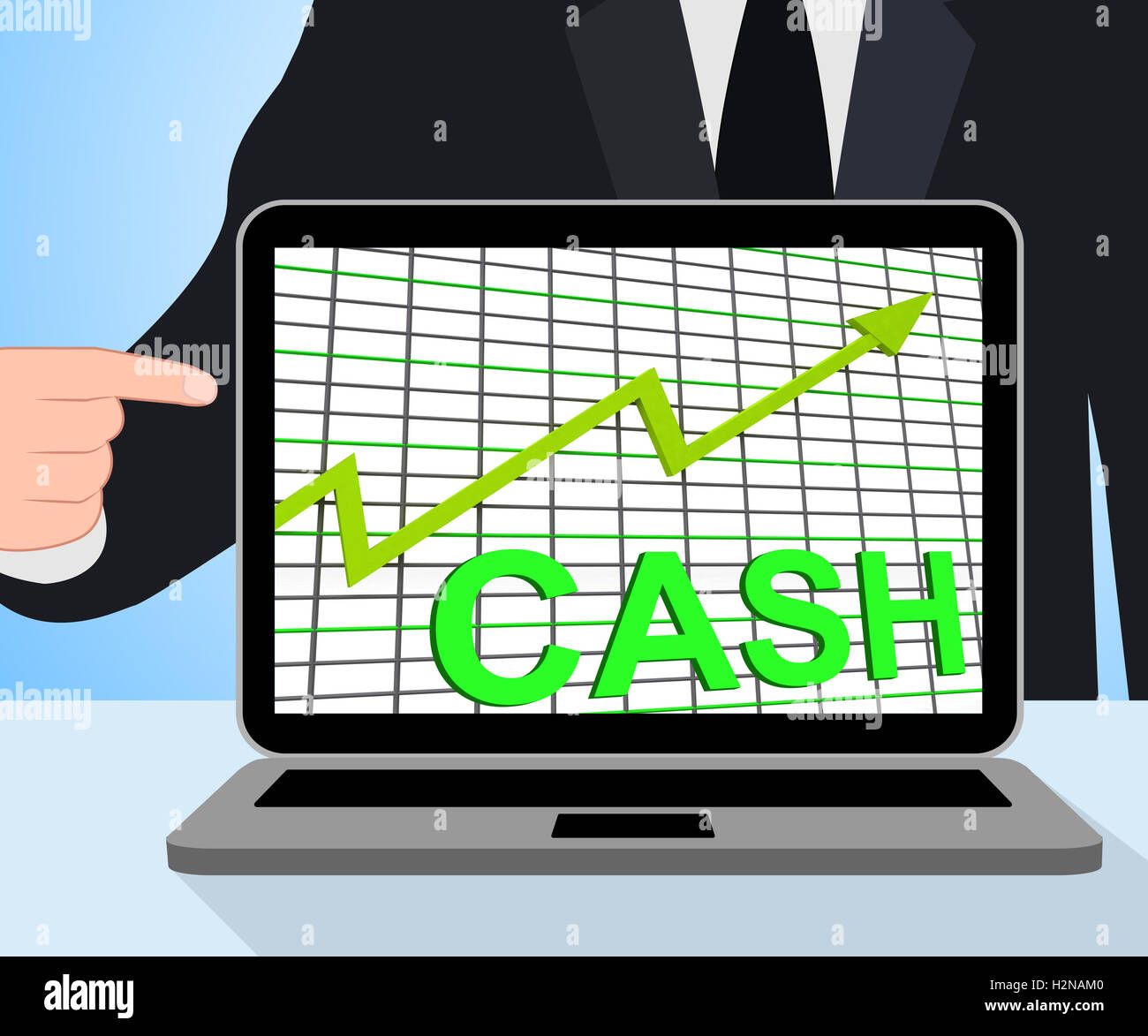 Cash Chart Graph Displaying Increase Wealth Money Currency Stock Photo ...