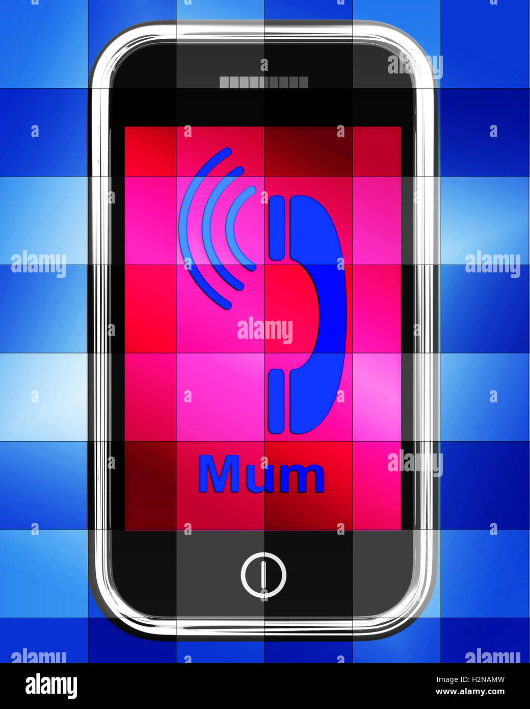Call Mum On Phone Displaying Talk To Mother Stock Photo - Alamy